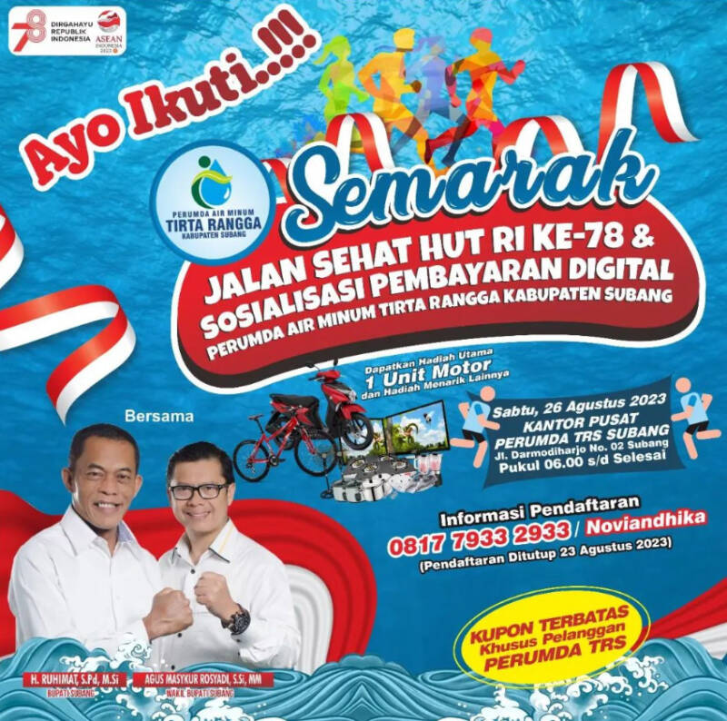 Yuk Ikutan !, Perumda TRS Gelar Jalan Sehat HUT RI ke-78 Berhadiah ...